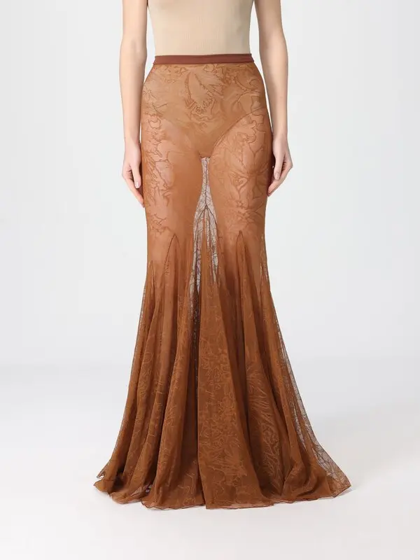David Koma Lace Skirt - Brown