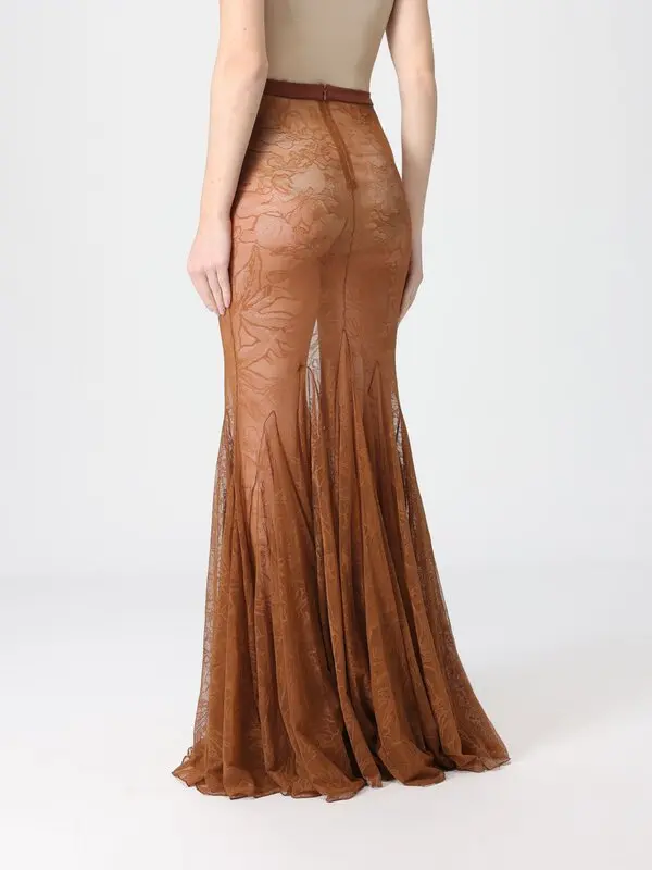 David Koma Lace Skirt - Brown