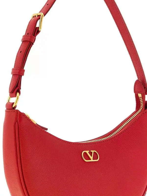 Valentino Garavani Mini Vlogo Leather Shoulder Bag - Red