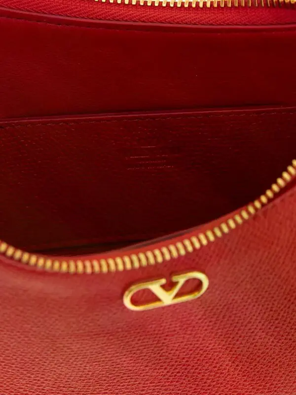 Valentino Garavani Mini Vlogo Leather Shoulder Bag - Red