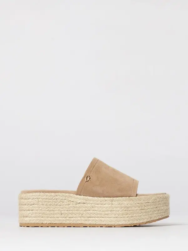 GIANVITO ROSSI Espadrille Platform Heeled Sandals - Beige