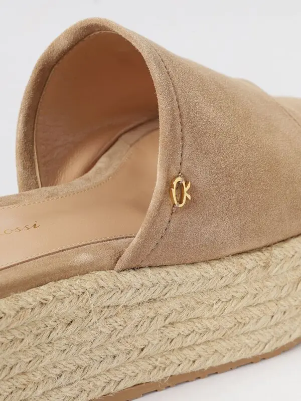 GIANVITO ROSSI Espadrille Platform Heeled Sandals - Beige