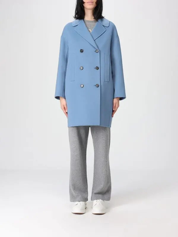 Max Mara Double Breasted Coat - Gnawed Blue