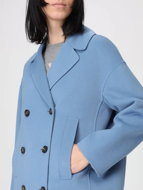 Max Mara Double Breasted Coat - Gnawed Blue