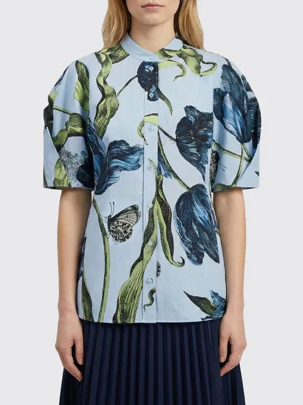 Erdem Printed Shirt - Gnawed Blue
