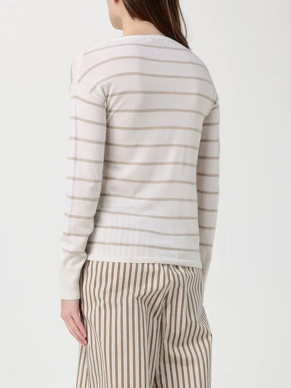 Max Mara Striped Fine Knit Pullover - Beige