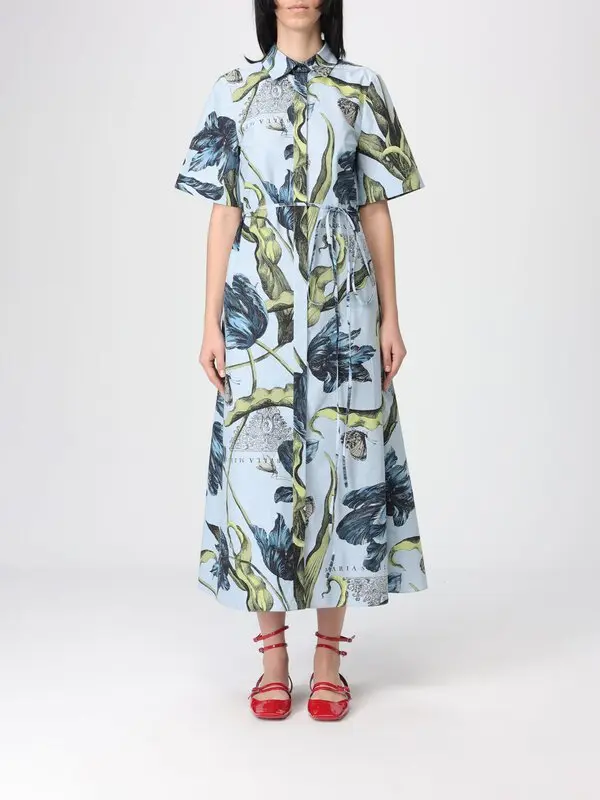 Erdem Printed Shirt Dress - Blue