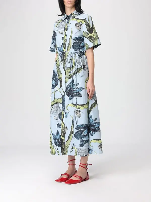 Erdem Printed Shirt Dress - Blue