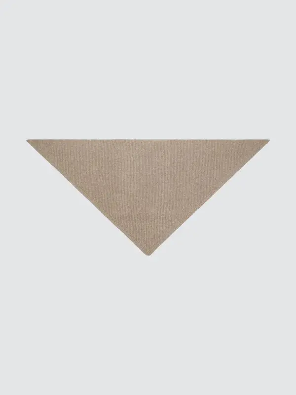 Studio Nicholson Triangular Ribbed Scarf In Rws Extrafine Merino Wool - Beige