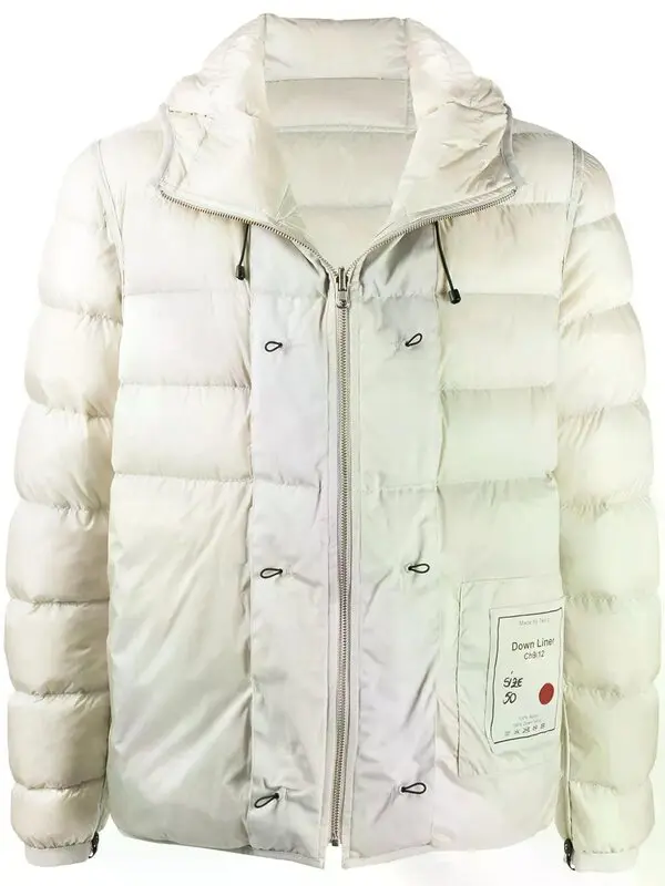 TEN C Hooded Contrast-panel Puffer Jacket - Neutrals