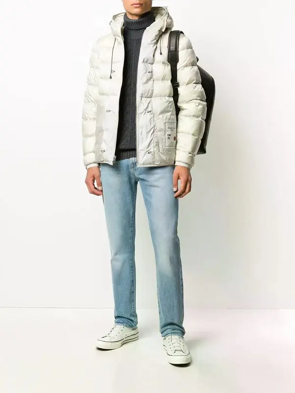 TEN C Hooded Contrast-panel Puffer Jacket - Neutrals