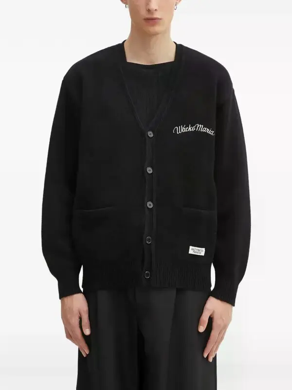 WACKO MARIA Embroidered V-neck Cardigan