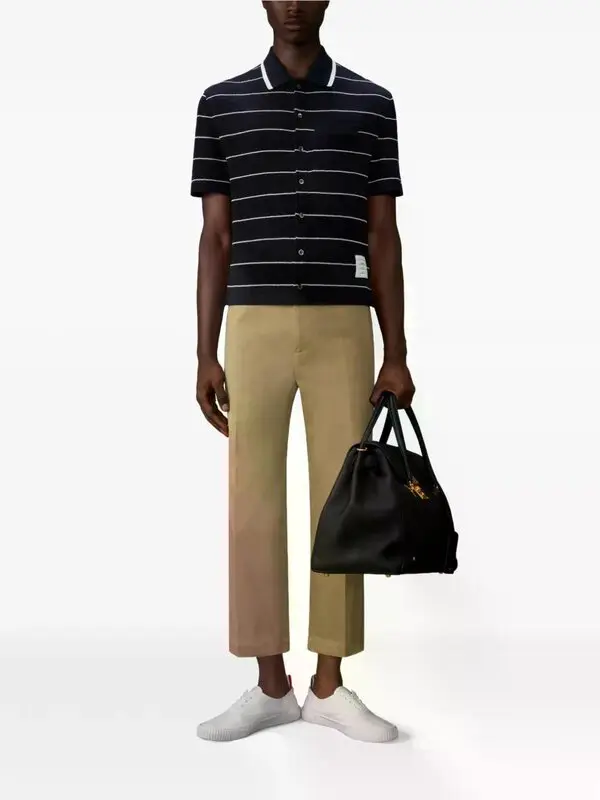 Thom Browne Striped Waffle Short-sleeve Shirt - Blue