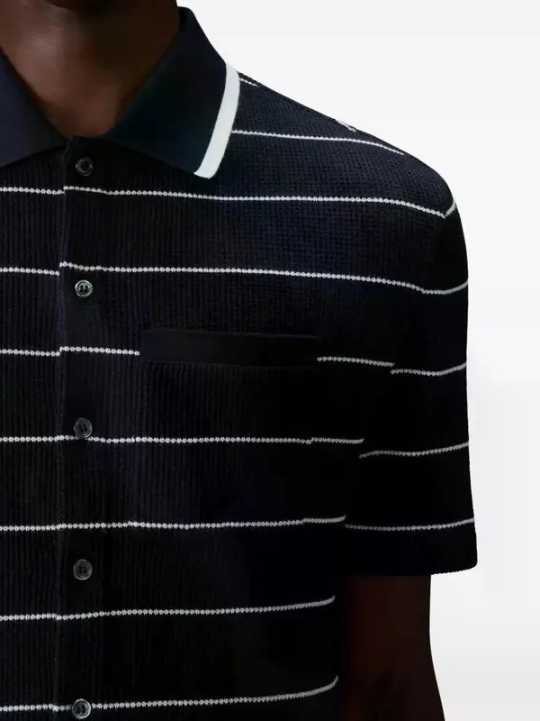 Thom Browne Striped Waffle Short-sleeve Shirt - Blue