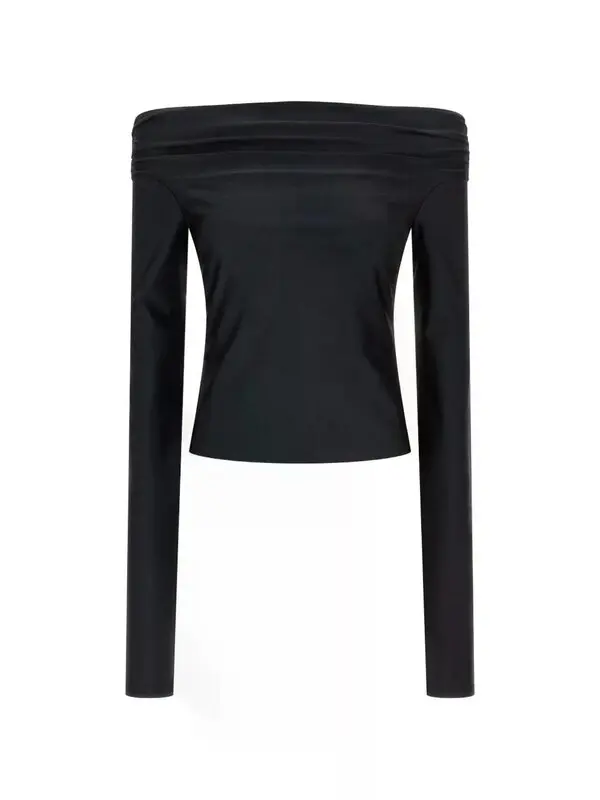 Andamane Off-the-shoulder Long-sleeve Top - Black