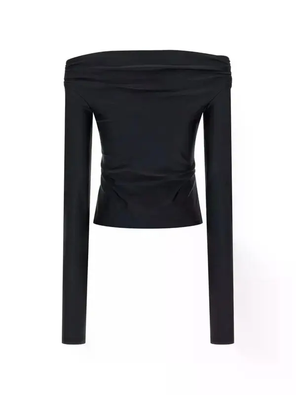 Andamane Off-the-shoulder Long-sleeve Top - Black