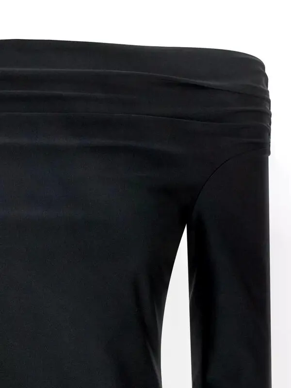 Andamane Off-the-shoulder Long-sleeve Top - Black