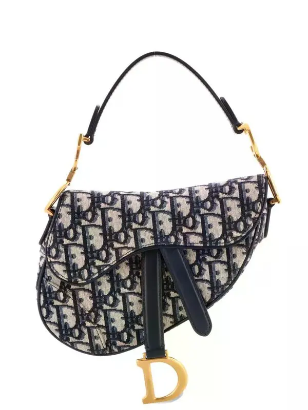 Dior Saddle Oblique Canvas Mini Shoulder Bag - Blue
