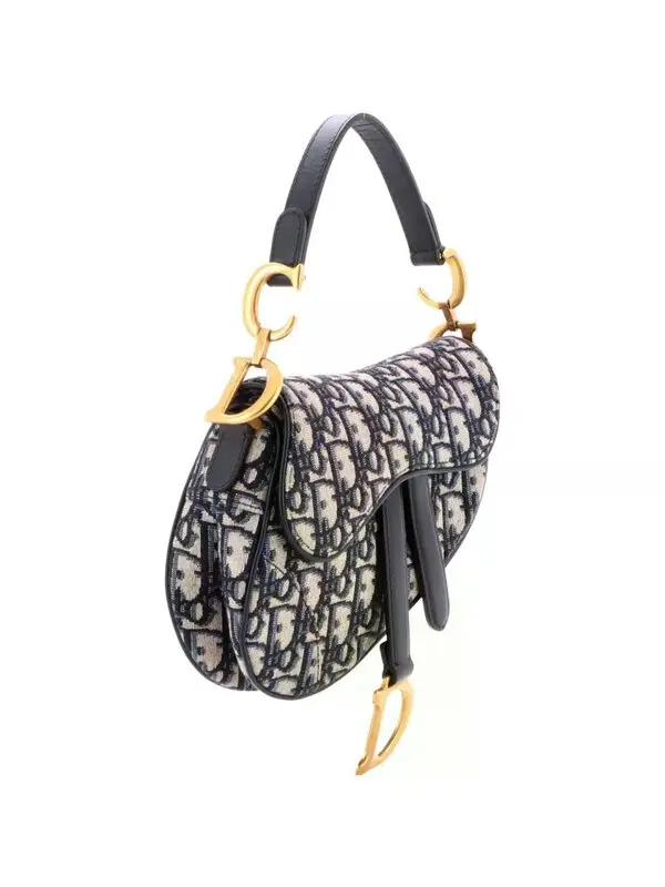 Dior Saddle Oblique Canvas Mini Shoulder Bag - Blue