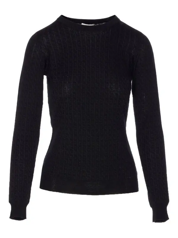 Elisabetta Franchi Wool Blend Crewneck Sweater - Black