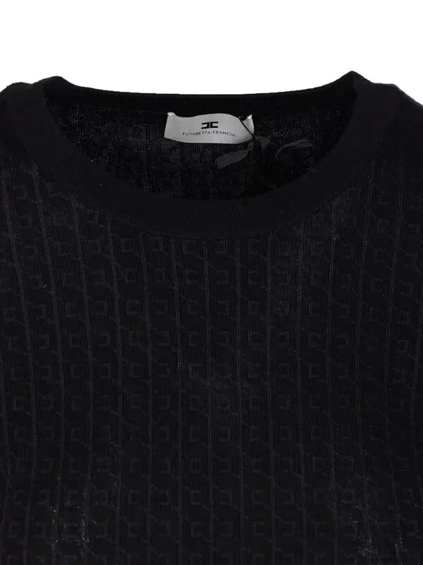 Elisabetta Franchi Wool Blend Crewneck Sweater - Black