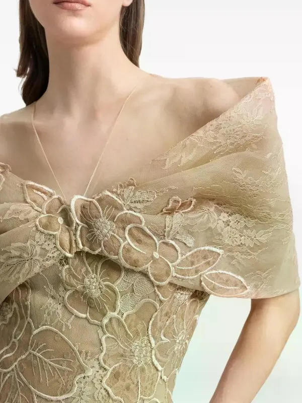 GEMY MAALOUF Floral-embroidered Gown