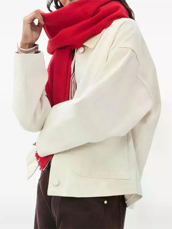 Rag & Bone Mila Fringed Scarf - Red
