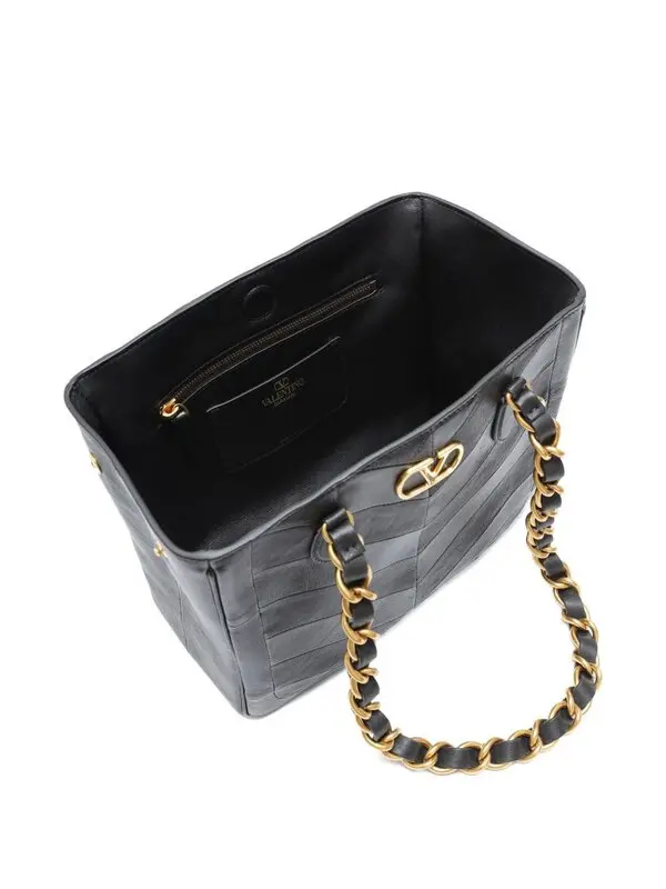 Valentino Garavani Laseine Small Leather Shoulder Bag - Black