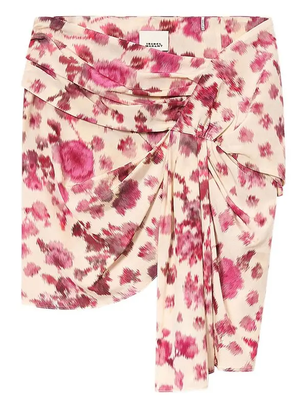 Isabel Marant Ovia Printed Silk Skirt - Pink