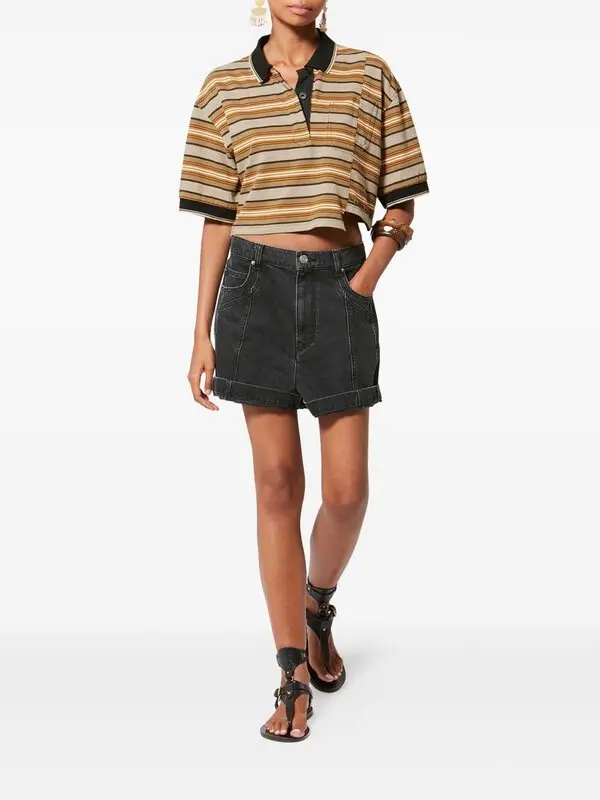 MARANT ETOILE Isalyne Striped Polo Shirt