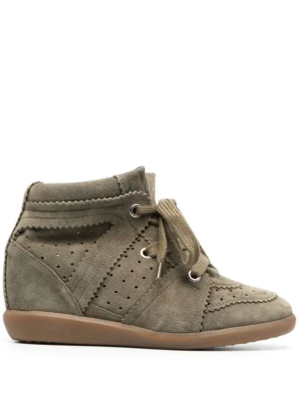 Isabel Marant Bobby Leather Sneakers - Grey
