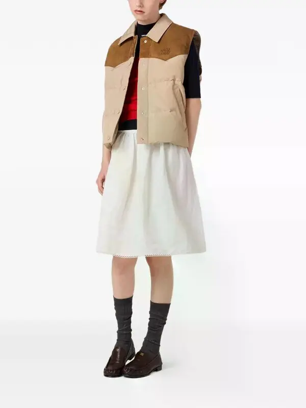 Miu Miu Logo-detail Vest - Neutrals