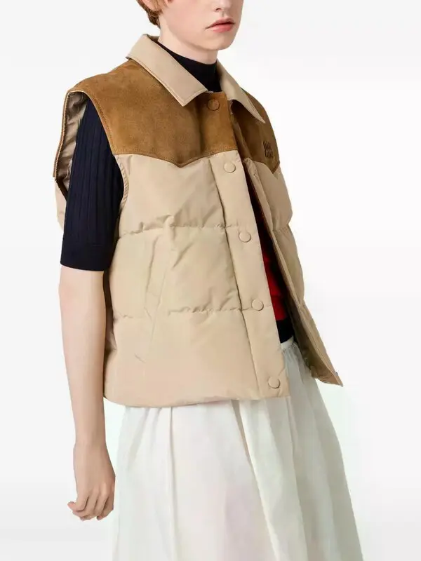 Miu Miu Logo-detail Vest - Neutrals