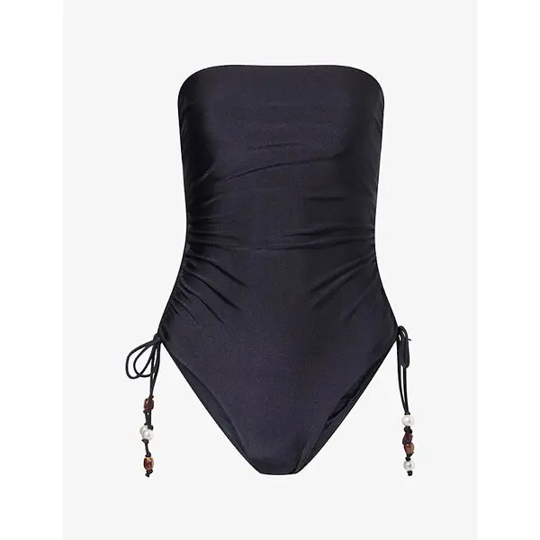 Seafolly Palermo Bandeau Swimsuit - Black Pearl