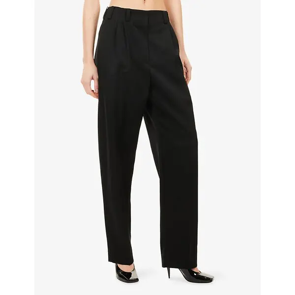 Givenchy Double-pleated Tailored Wool Trousers