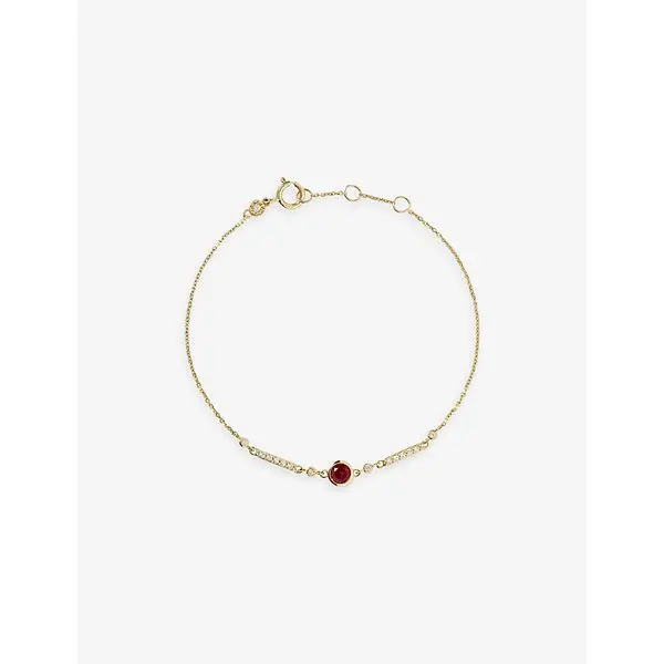 Astley Clarke Interstellar Solitaire 14ct Yellow Lab-grown Diamond And Ruby Bracelet - Gold