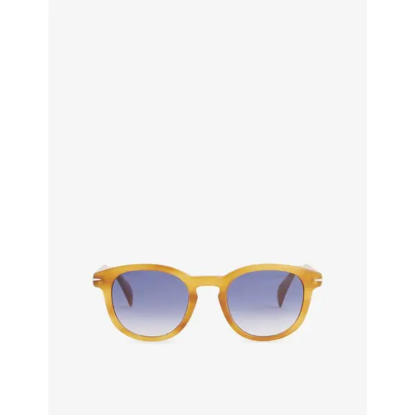 DB EYEWEAR BY DAVID BECKHAM Db1198/s Round-frame Sunglasses - Yellow Horn