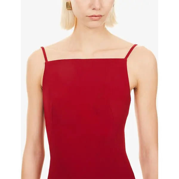 Givenchy Square-neck Satin-crepe Midi Dress