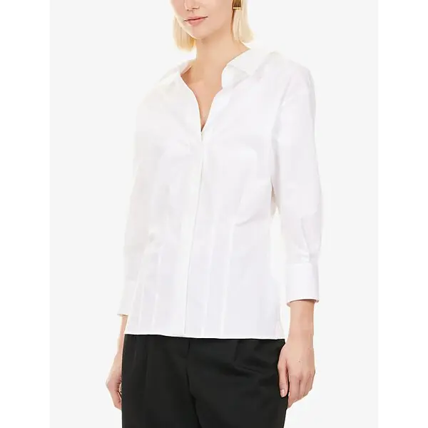 Givenchy Slashed Open-collar Cotton Shirt