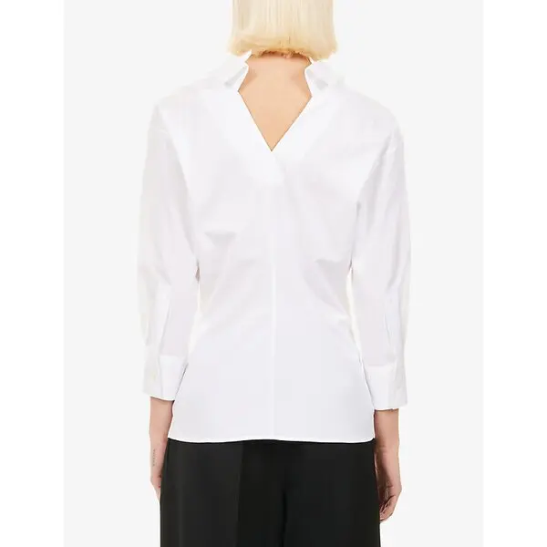 Givenchy Slashed Open-collar Cotton Shirt