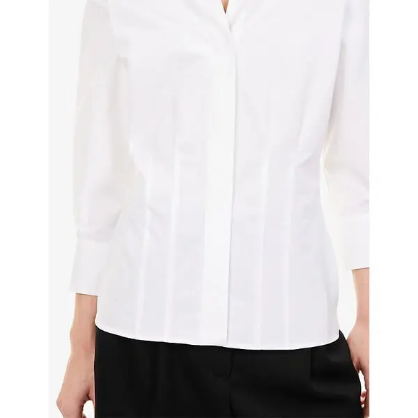 Givenchy Slashed Open-collar Cotton Shirt