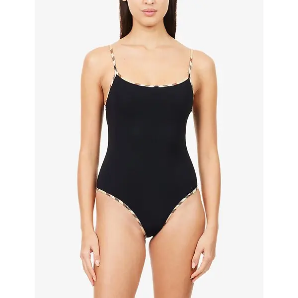 Burberry Sylvia Check-trim Swimsuit