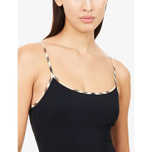 Burberry Sylvia Check-trim Swimsuit