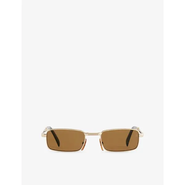 DB EYEWEAR BY DAVID BECKHAM Db99/ Origami Rectangular-frame Sunglasses - Gold Black