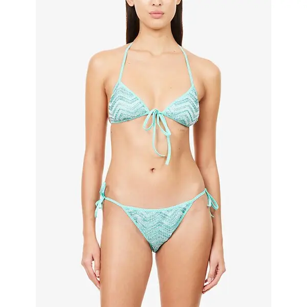 Missoni Chevron Raschel-knit Bikini Set