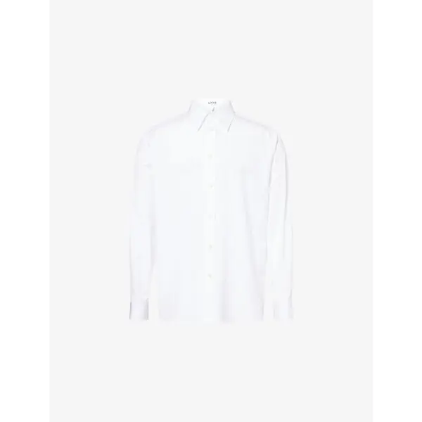 Loewe Logo-embroidered Plain Cotton Shirt