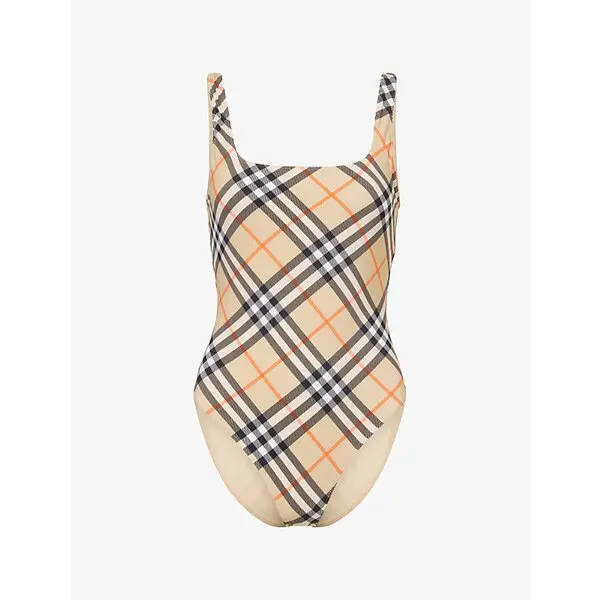 Burberry Check-print Swimsuit - Sand Ip Check