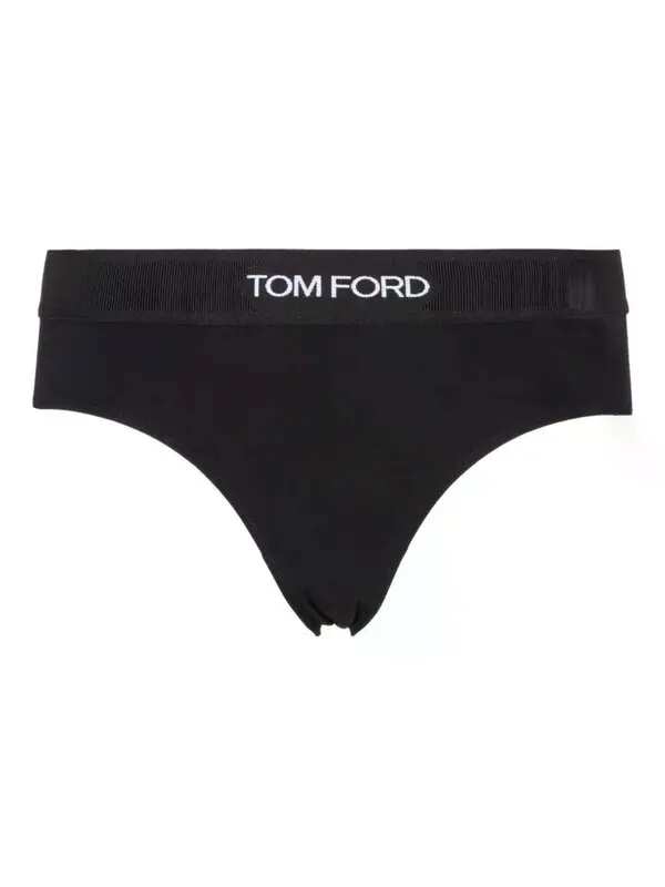 TOM FORD Logo-detail Thongs - Black
