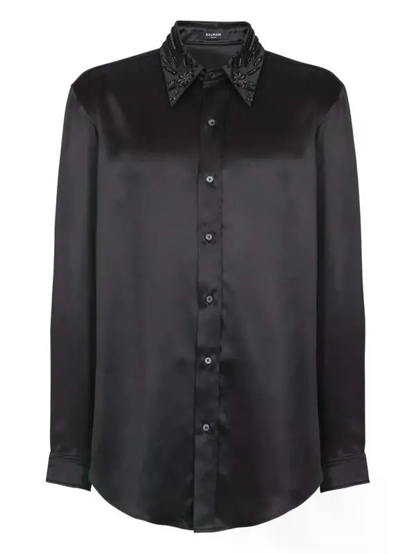 Balmain Crystal-embellished Shirt - Black
