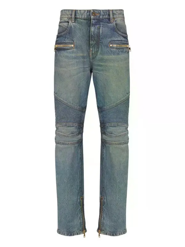 Balmain Biker Cotton Jeans